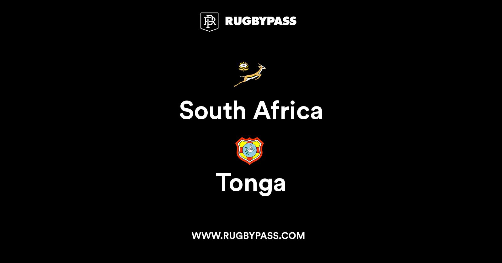 South Africa vs Tonga | Squads & Team Sheets | RugbyPass