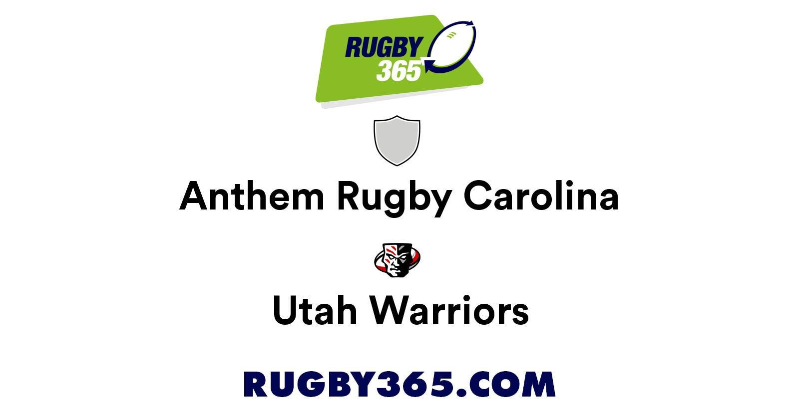 Anthem Rugby Carolina vs Utah Warriors | Head to Head Stats | Rugby 365
