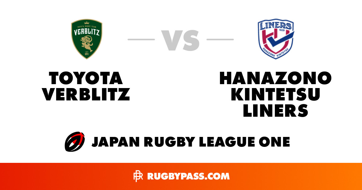 Hanazono Kintetsu Liners vs Toyota Verblitz | Toyota Verblitz vs ...