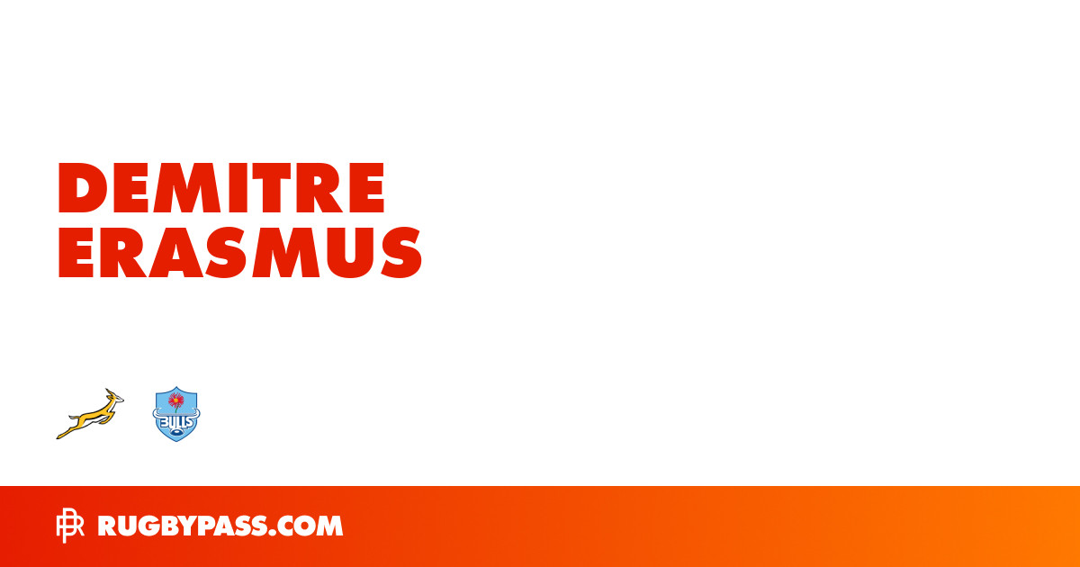 Demitre Erasmus Rugby Bio | News, Stats, Age, Height & Team | RugbyPass
