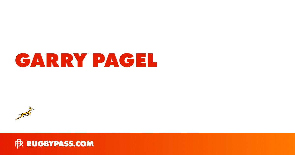 Garry Pagel Rugby Bio | News, Stats, Age, Height & Team | RugbyPass