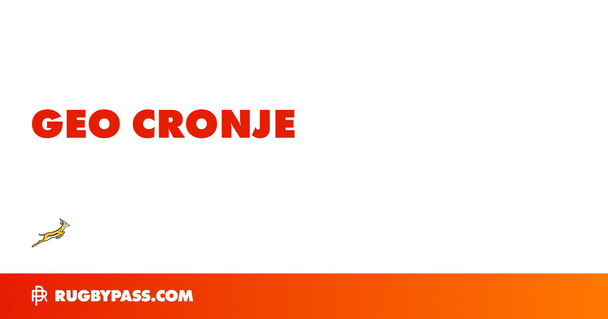Geo Cronje Rugby Bio | News, Stats, Age, Height & Team | RugbyPass