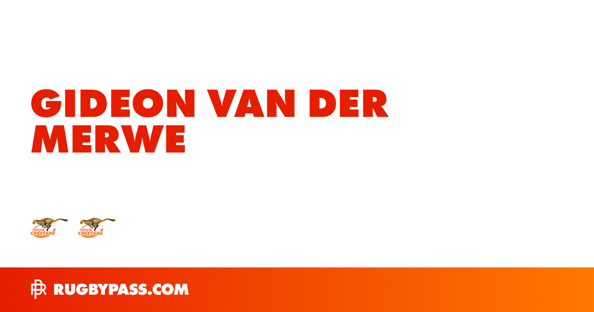 Gideon van der Merwe Rugby Bio | News, Stats, Age, Height & Team ...