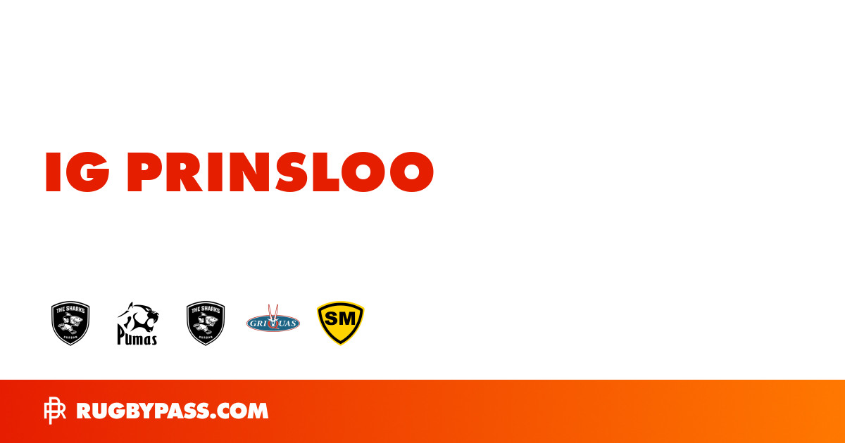 Ig Prinsloo Rugby Bio | News, Stats, Age, Height & Team | RugbyPass