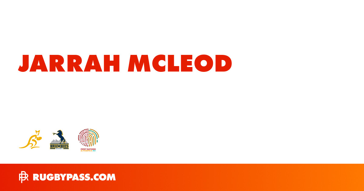 Jarrah McLeod Rugby Bio | News, Stats, Age, Height & Team | RugbyPass