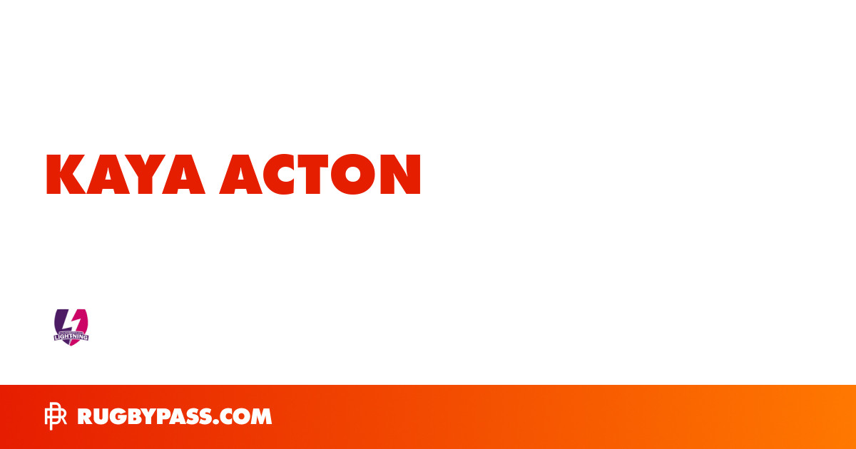 Kaya Acton Rugby Bio | News, Stats, Age, Height & Team | RugbyPass