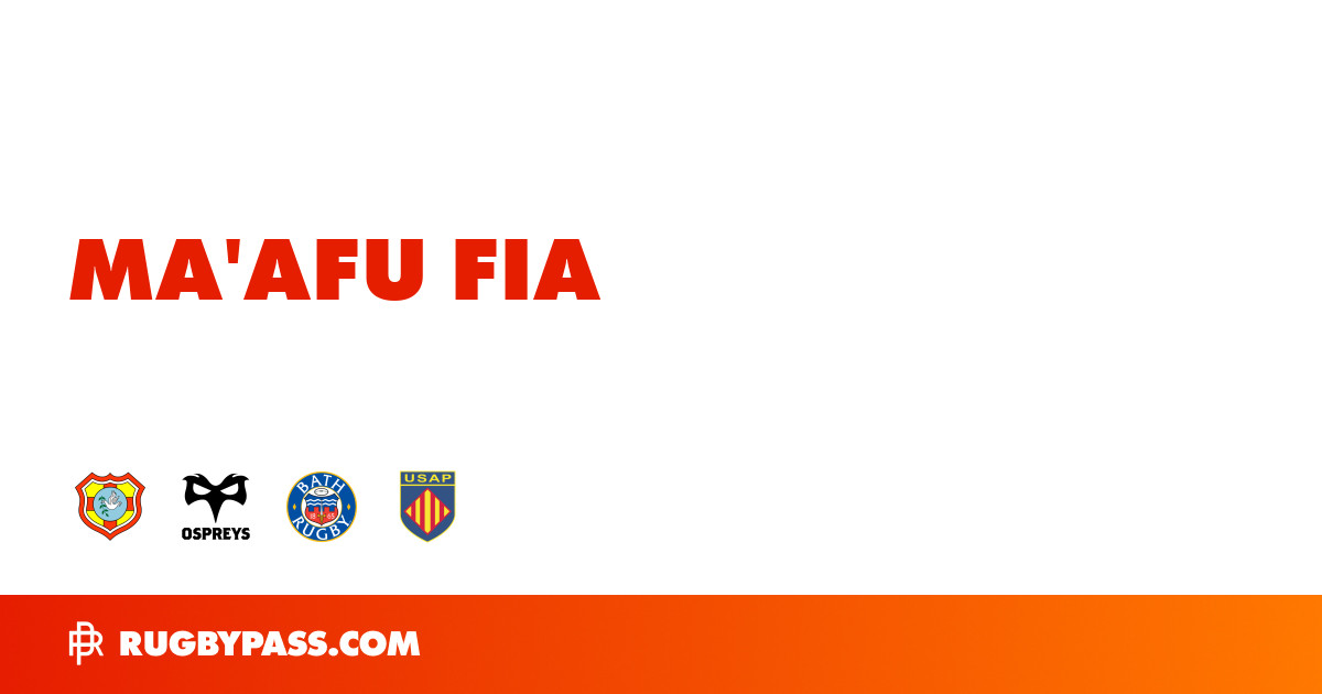 Ma'afu Fia Rugby Bio | News, Stats, Age, Height & Team | RugbyPass