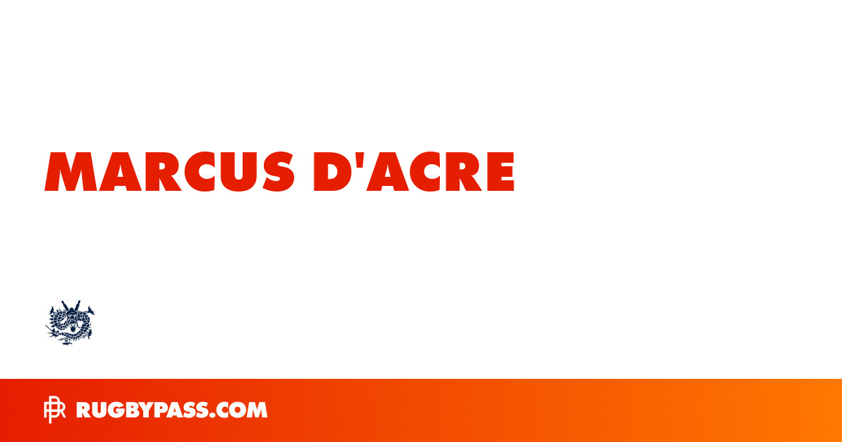Marcus D'Acre Rugby Bio | News, Stats, Age, Height & Team | RugbyPass