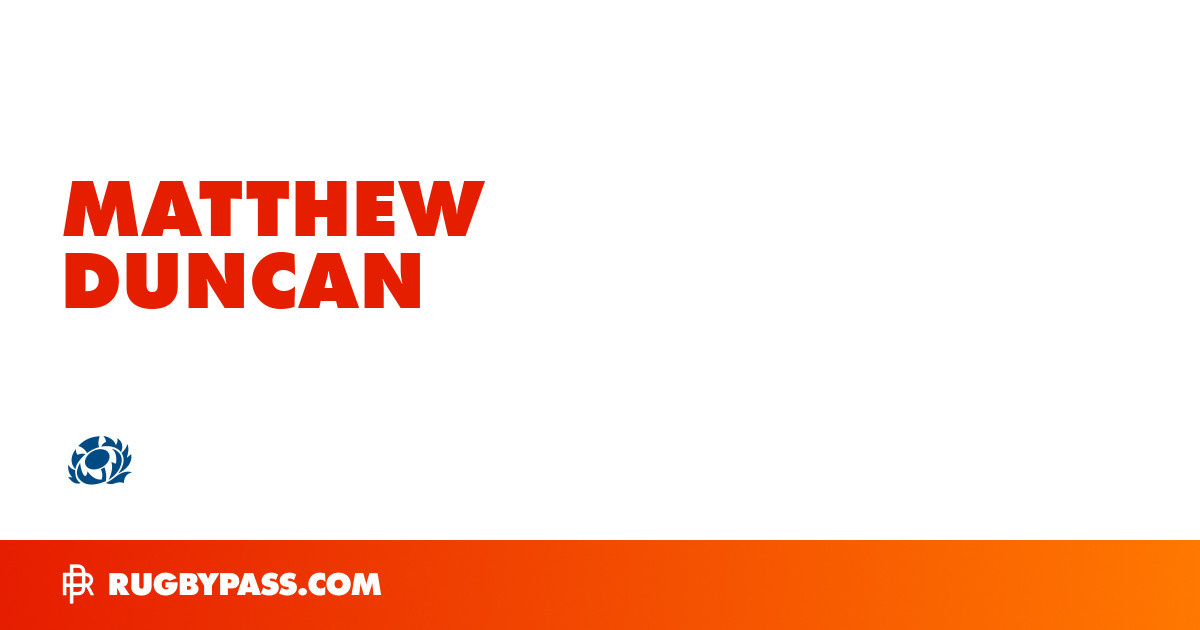 Matthew Duncan Rugby Bio | News, Stats, Age, Height & Team | RugbyPass
