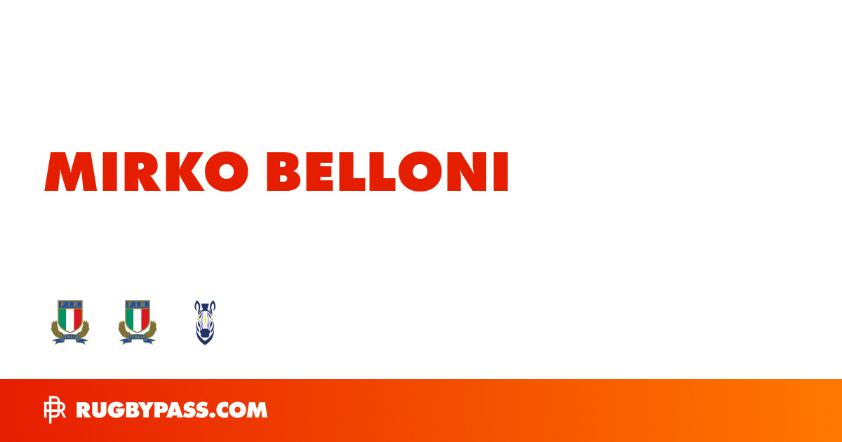 Mirko Belloni Rugby Bio | News, Stats, Age, Height & Team | RugbyPass