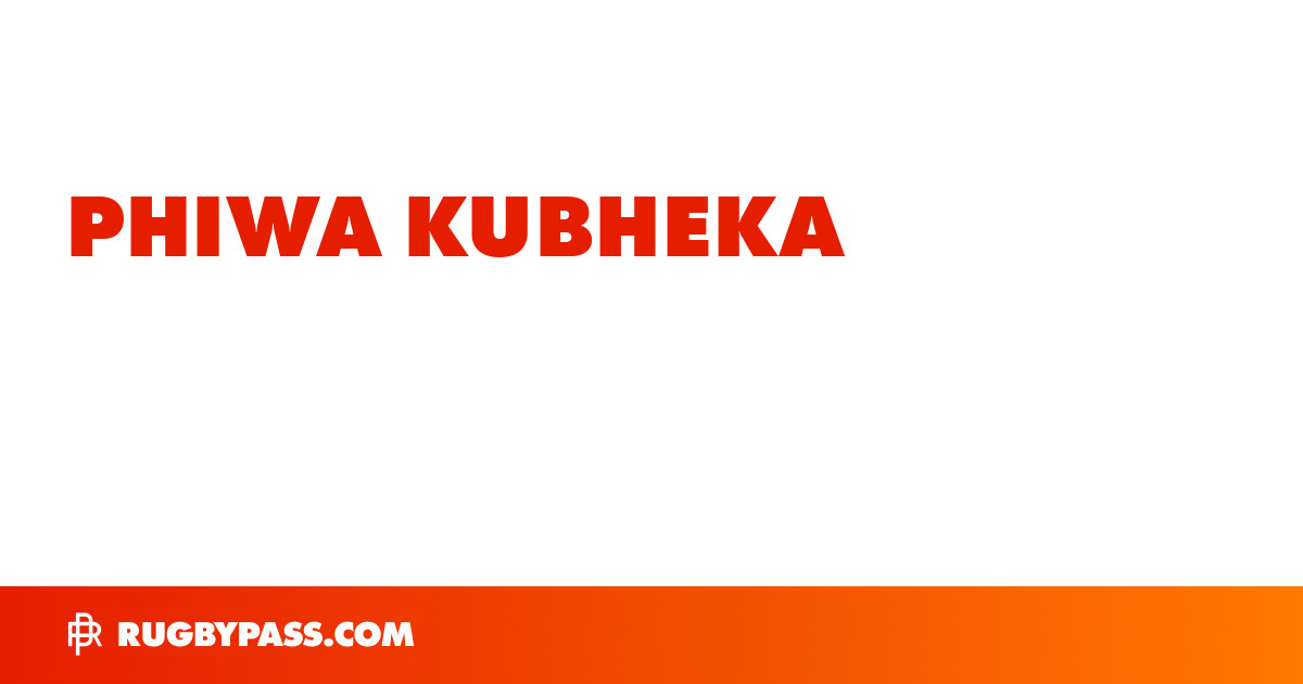 Phiwa Kubheka Rugby Bio | News, Stats, Age, Height & Team | RugbyPass