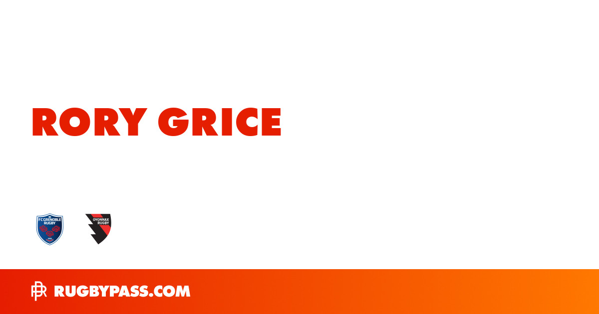Rory Grice Rugby Bio | News, Stats, Age, Height & Team | RugbyPass