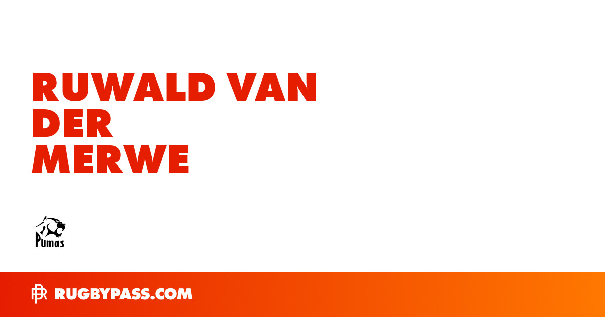 Ruwald van der Merwe Rugby Bio | News, Stats, Age, Height & Team ...