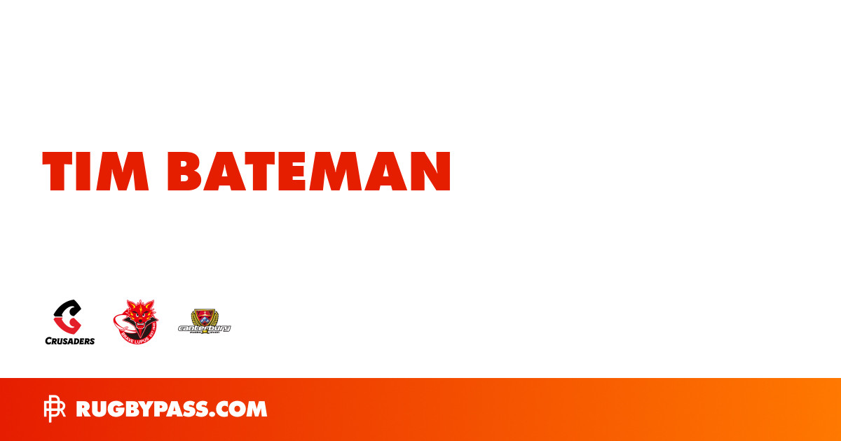 Tim Bateman Rugby Bio | News, Stats, Age, Height & Team | RugbyPass