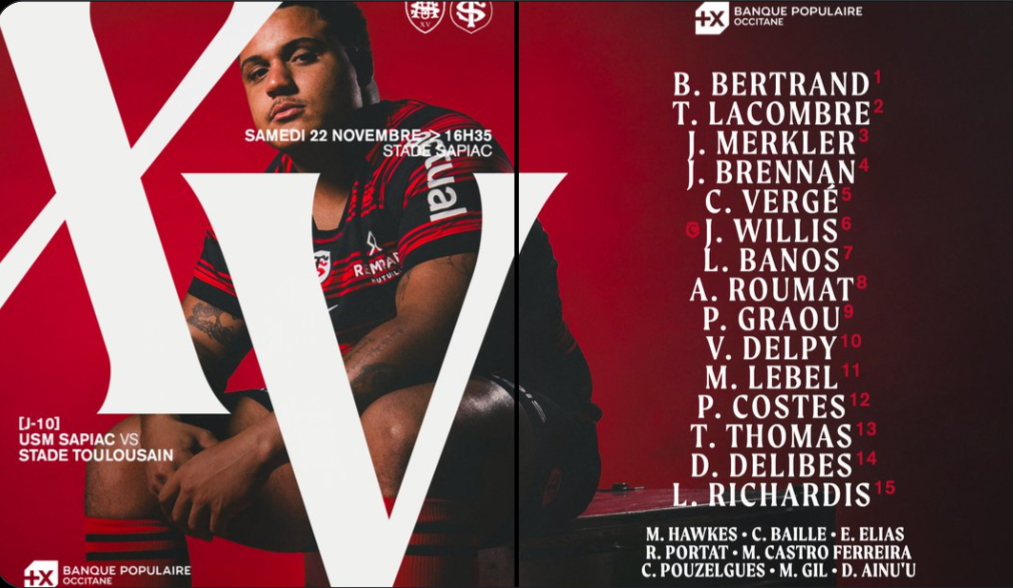 Les compos de la 10e journée de Top 14 en un coup d'oeil